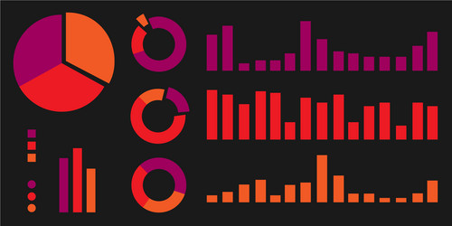 Multi-colored chart for business study and work Vector Image