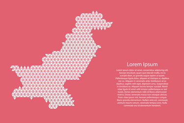 Pakistan map from red pattern a grid Royalty Free Vector