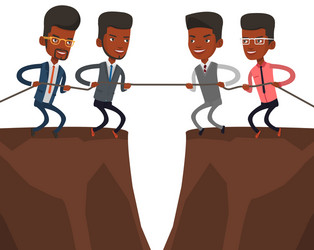 Pulling a rope isolated cartoon Royalty Free Vector Image