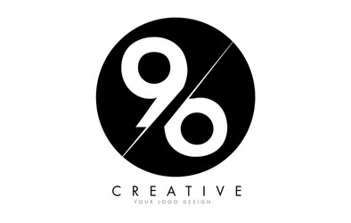 69 6 9 number logo design with a creative cut Vector Image