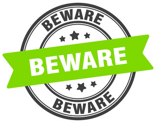 Caution stamp label on transparent Royalty Free Vector Image