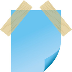 Blue paper sheet note with tape Royalty Free Vector Image