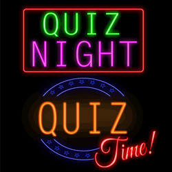 Quiz time neon sign glowing with colorful neon Vector Image