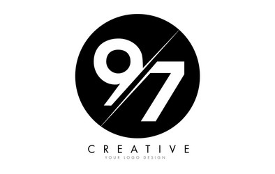 Creative number 97 9 7 logo with leading lines Vector Image