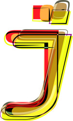 Colorful font letter j Royalty Free Vector Image