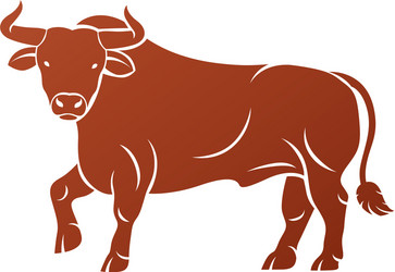 Bull ancient emblem animal element heraldic Vector Image