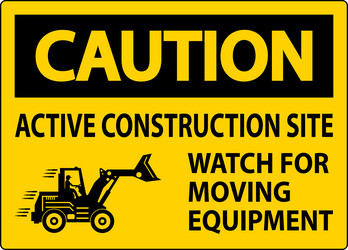 Construction area sign safety first - active Vector Image