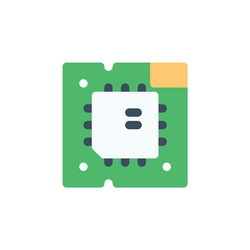 Microchip line icon cpu central processing unit Vector Image
