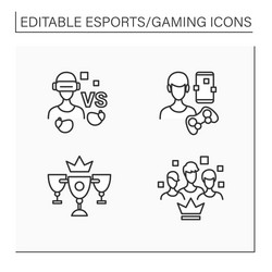 Esports line icons set Royalty Free Vector Image
