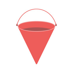 Red metal fire bucket in hand equipment Royalty Free Vector