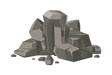 Rock pile broken stone mountain cartoon element Vector Image
