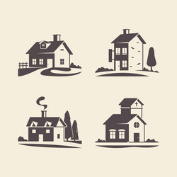 Hand drawn house silhouette Royalty Free Vector Image