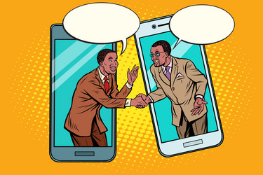 Two men dialogue Royalty Free Vector Image - VectorStock