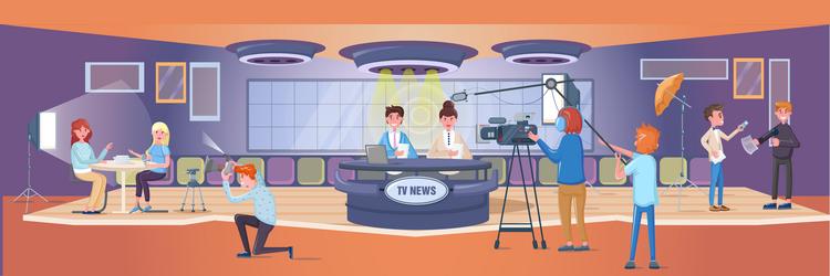 Tv studio backstage stage television show Vector Image