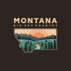Montana usa typography slogan design america logo Vector Image