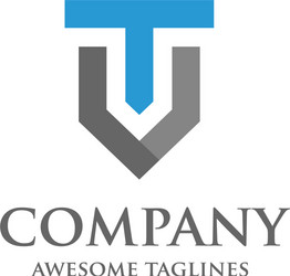 Vt v t logo design with black and white creative Vector Image