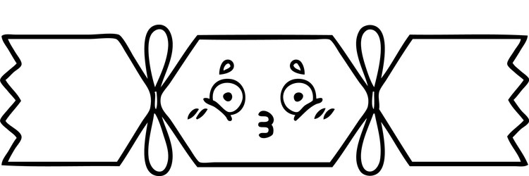 Quirky Line Drawing Cartoon Popped Cracker Vector Image