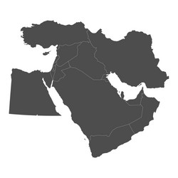 Map middle east Royalty Free Vector Image - VectorStock