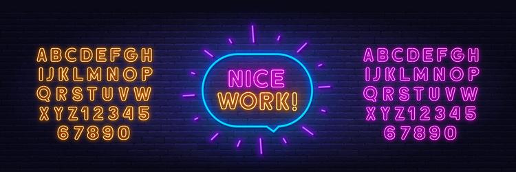 After work neon lettering on brick wall background