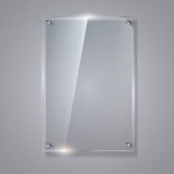 Realistic horizontal transparent glass frame Vector Image