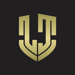 Lc logo monogram with emblem shield style design Vector Image