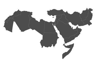 Political map of middle east or near Royalty Free Vector