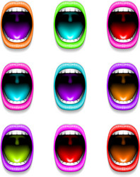 Mouth color open Royalty Free Vector Image - VectorStock