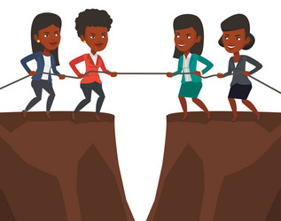 Pulling a rope isolated cartoon Royalty Free Vector Image