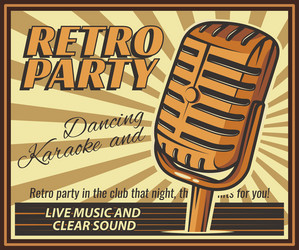 Vintage banner retro party Royalty Free Vector Image