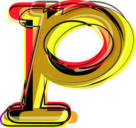 Abstract hand drawn letter p Royalty Free Vector Image