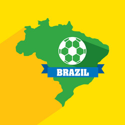 Brazil design over yellow background Royalty Free Vector