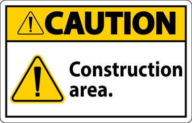 Warning construction area symbol sign on white Vector Image