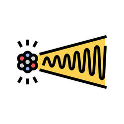 Gamma rays nuclear energy line icon Royalty Free Vector