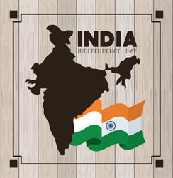 Independence day indian flag with wooden Vector Image