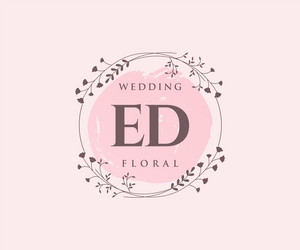 Ed initials letter wedding monogram logos Vector Image
