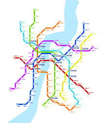 Metro subway underground transport system map Vector Image