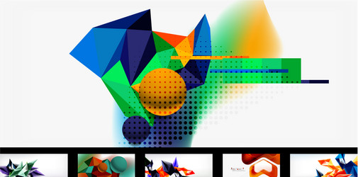 Modern minimalist techno abstract backgrounds set Vector Image