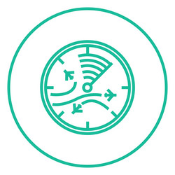 Flight radar line icon Royalty Free Vector Image