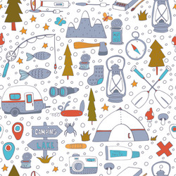 Seamless pattern with adventure equipment Vector Image