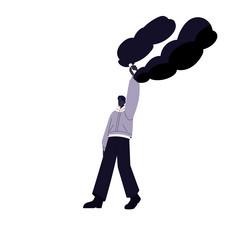 Vandal throwing stone aggressive man power Vector Image