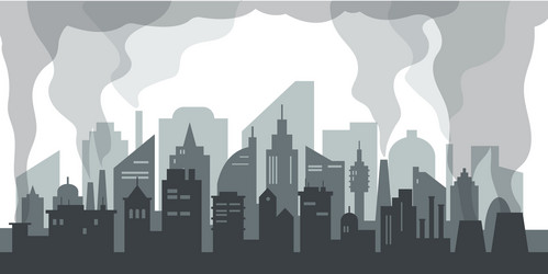 City air pollution smog pollutants suffocation Vector Image
