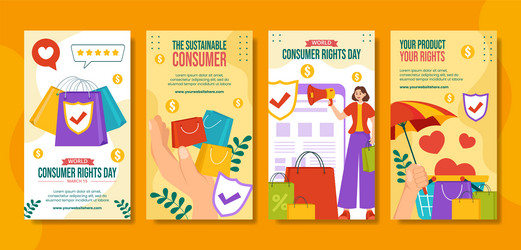 Consumer rights day social media flat cartoon Vector Image