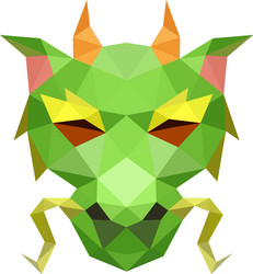 Head polygon dragon origami logo Royalty Free Vector Image