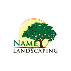 Tree landscape logo design template Royalty Free Vector