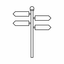 Drawing old wooden road arrow sign Royalty Free Vector Image