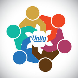 Unity emblem w symbol of partnership Royalty Free Vector