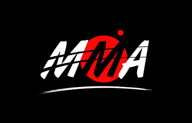 Mma word text logo icon with red circle design Vector Image