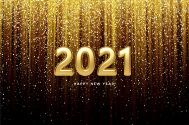 Realistic gold metal inscription 2021 Royalty Free Vector