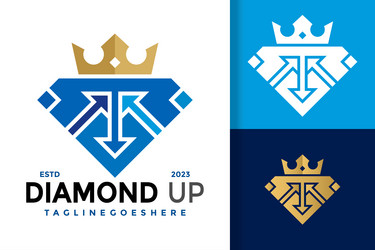 Diamond finance arrow logo logos design element Vector Image