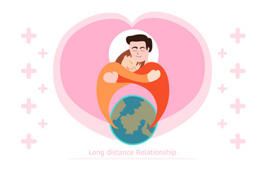 Long distance relationship - family Royalty Free Vector